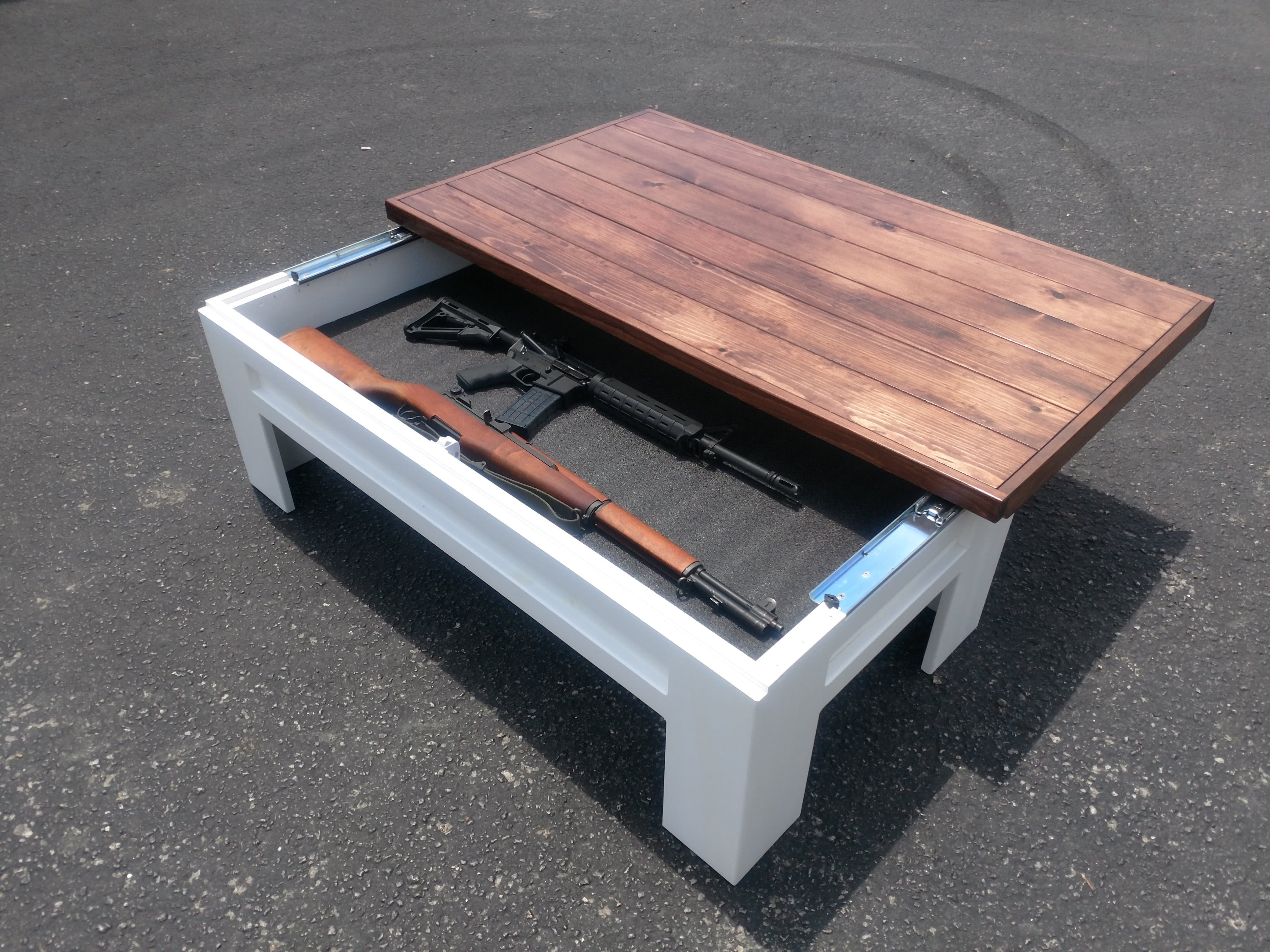 Modern Sliding Top Gun Safe Coffee Table– Liberty Home Concealment