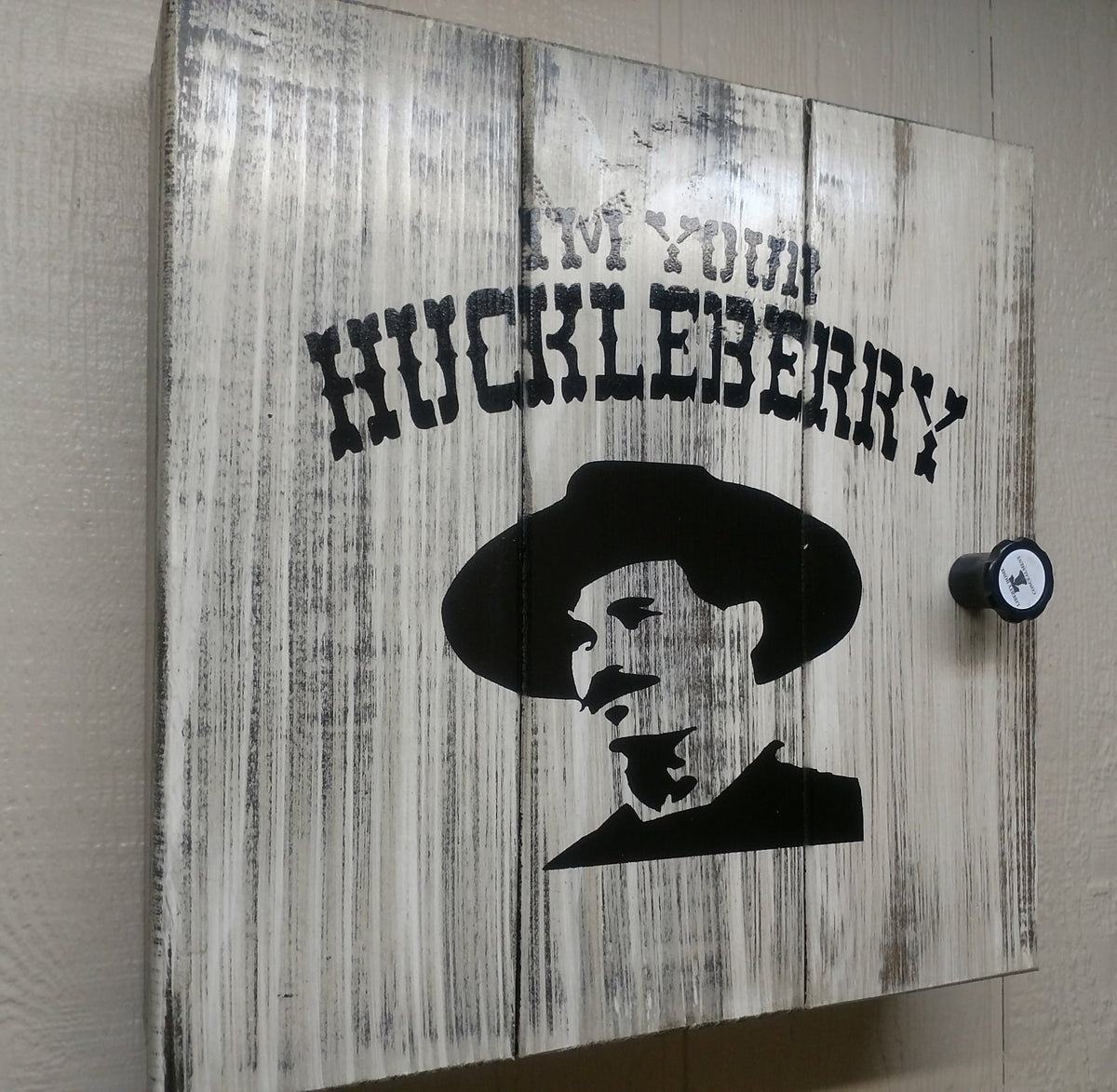 Wooden “I’m Your Huckleberry” Hidden Gun Cabinet (15” x 15”)– Liberty ...