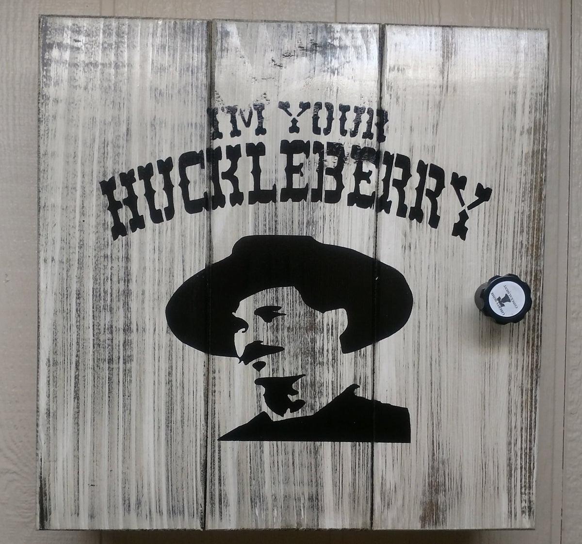 Wooden “I’m Your Huckleberry” Hidden Gun Cabinet (15” x 15”)– Liberty ...