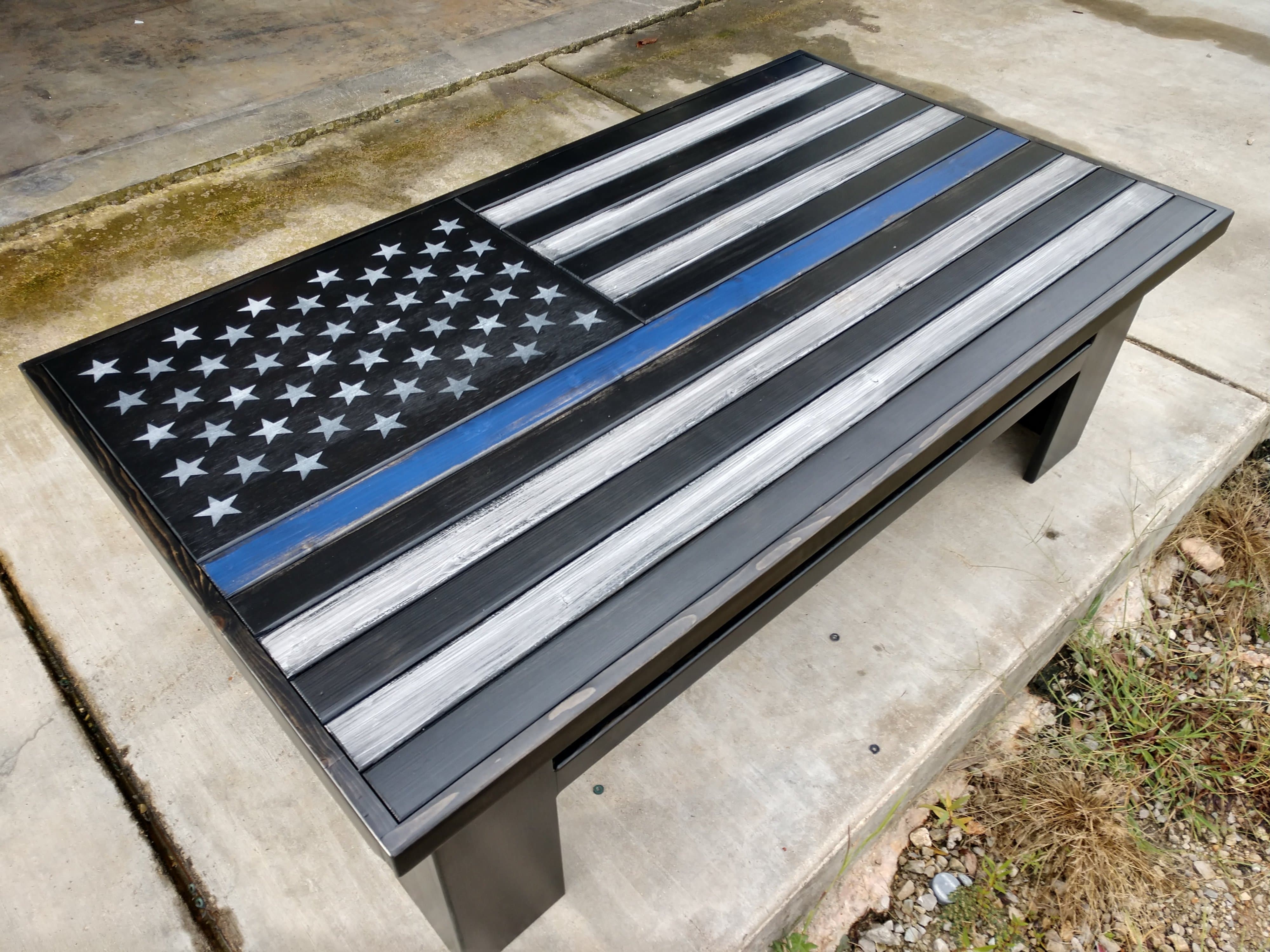 Rustic American Flag Gun Concealment Coffee Table– Liberty Home Concealment